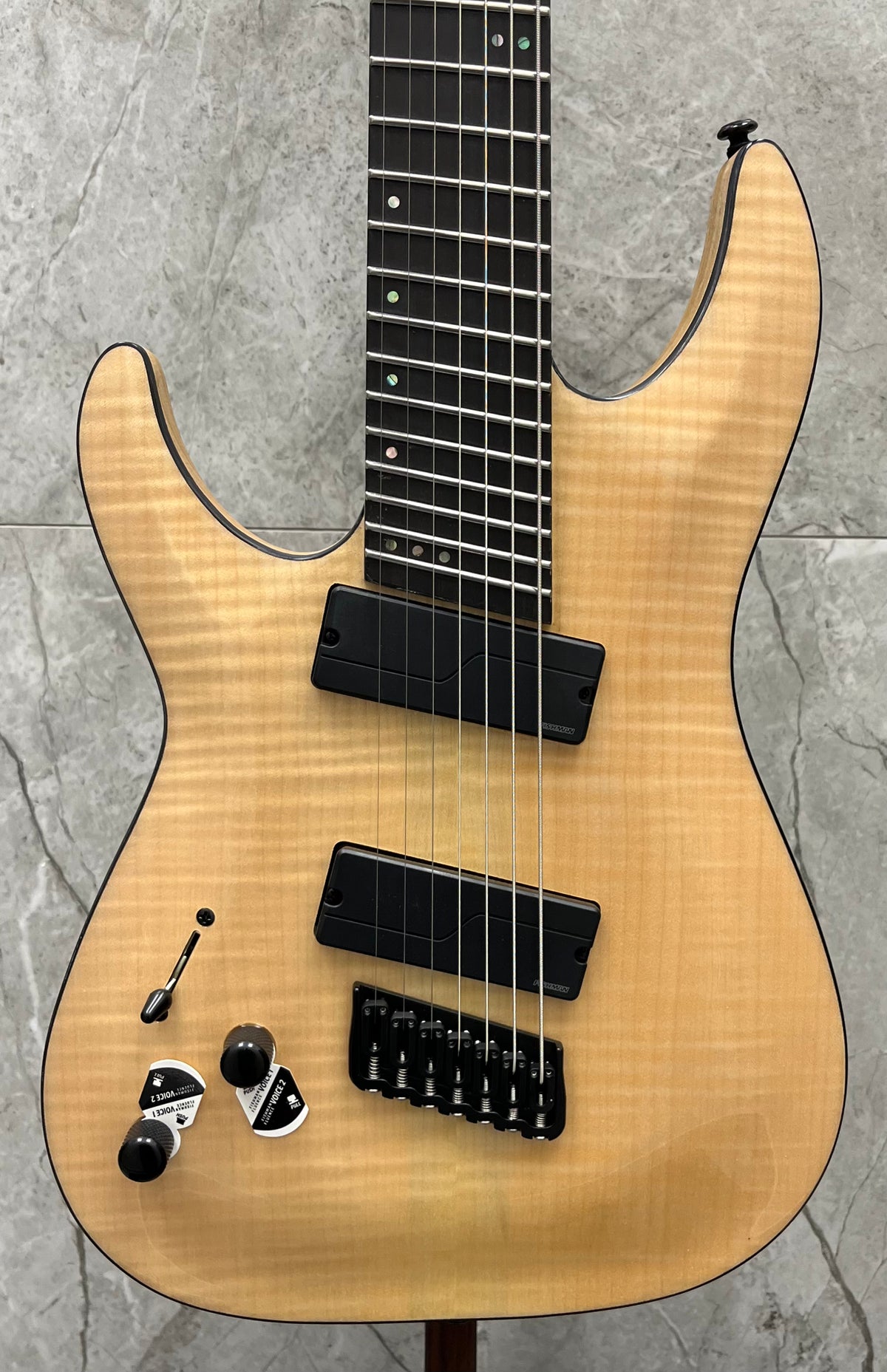 Schecter 7 String Left handed Elite Multi Scale in Gloss Natural 1367 ...