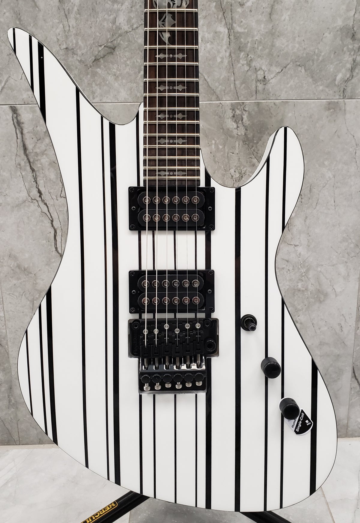 Schecter Synyster Standard Electric Guitar Gloss White with Black Pins ...