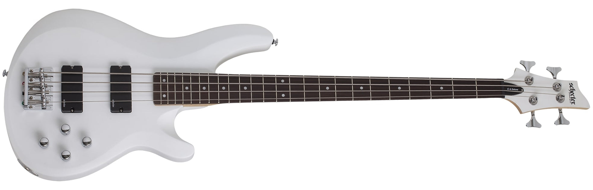 Schecter C-4 Deluxe 4-String Electric Bass, Satin White 584-SHC — L.A. Music